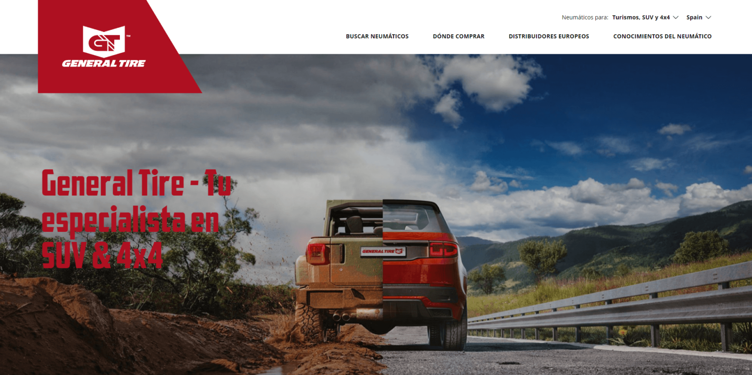 La nueva web de General Tire, lanzada en España